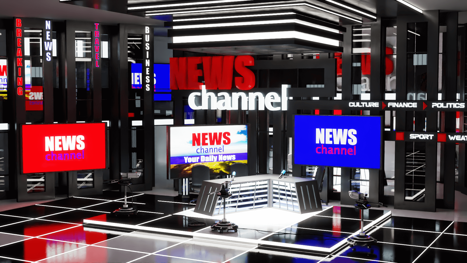 News Channel TV Studio