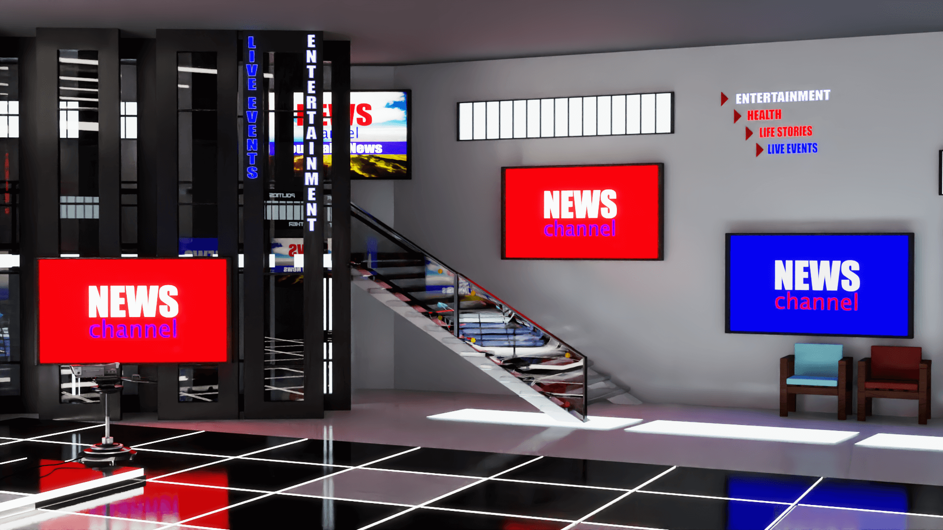 News Channel TV Studio