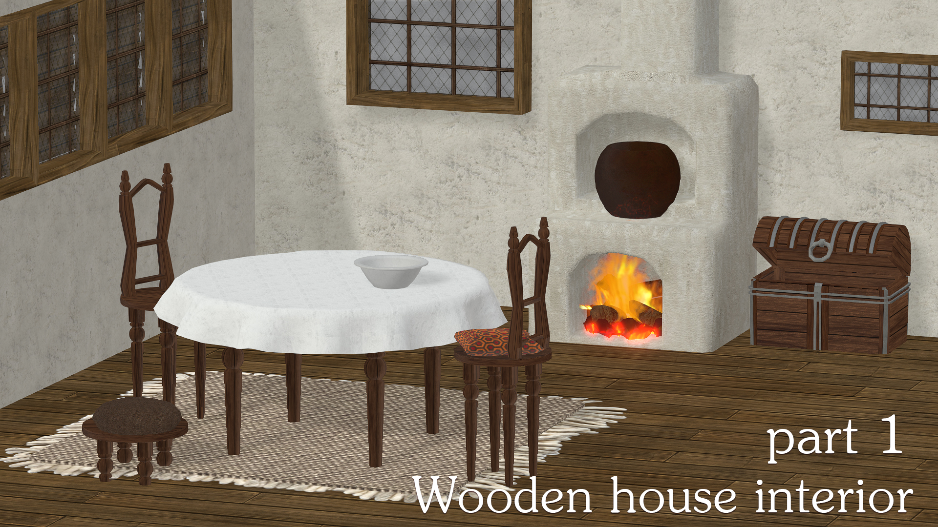 Wooden house interior. Part 1