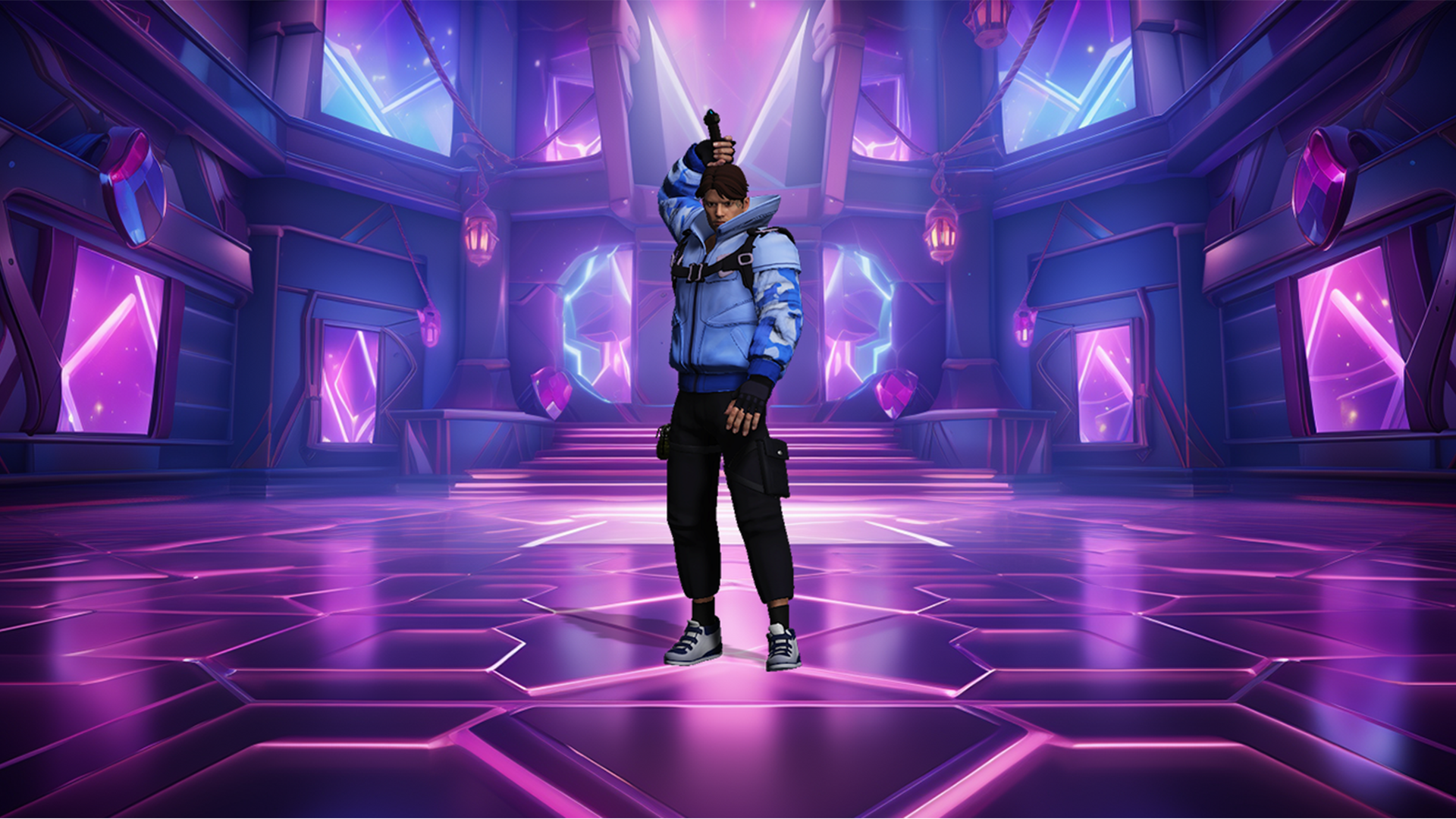 Zephyr – The Blade of Neon Realms 3D Stylized Character